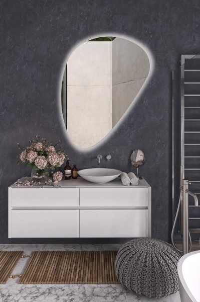 Peegel Kivi LED 900x600mm, sensoriga - Vannitoamööbel - VESI, KÜTE ...